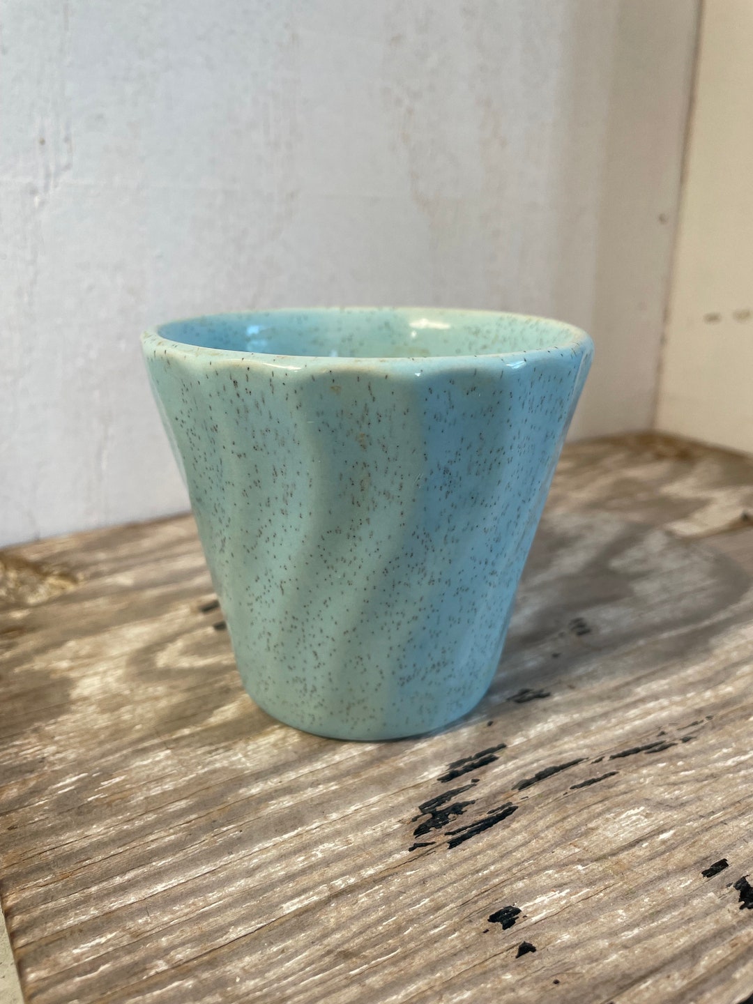 Vintage Bauer Pottery Planter - Robins Egg Blue Planter - Speckled ...