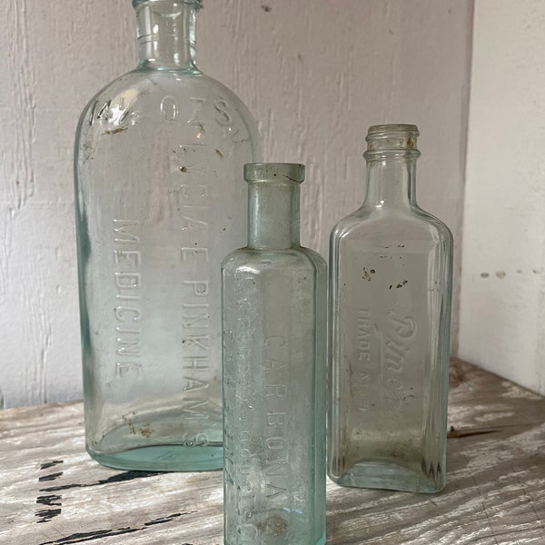 Vintage Blue Glass Bottles Etsy