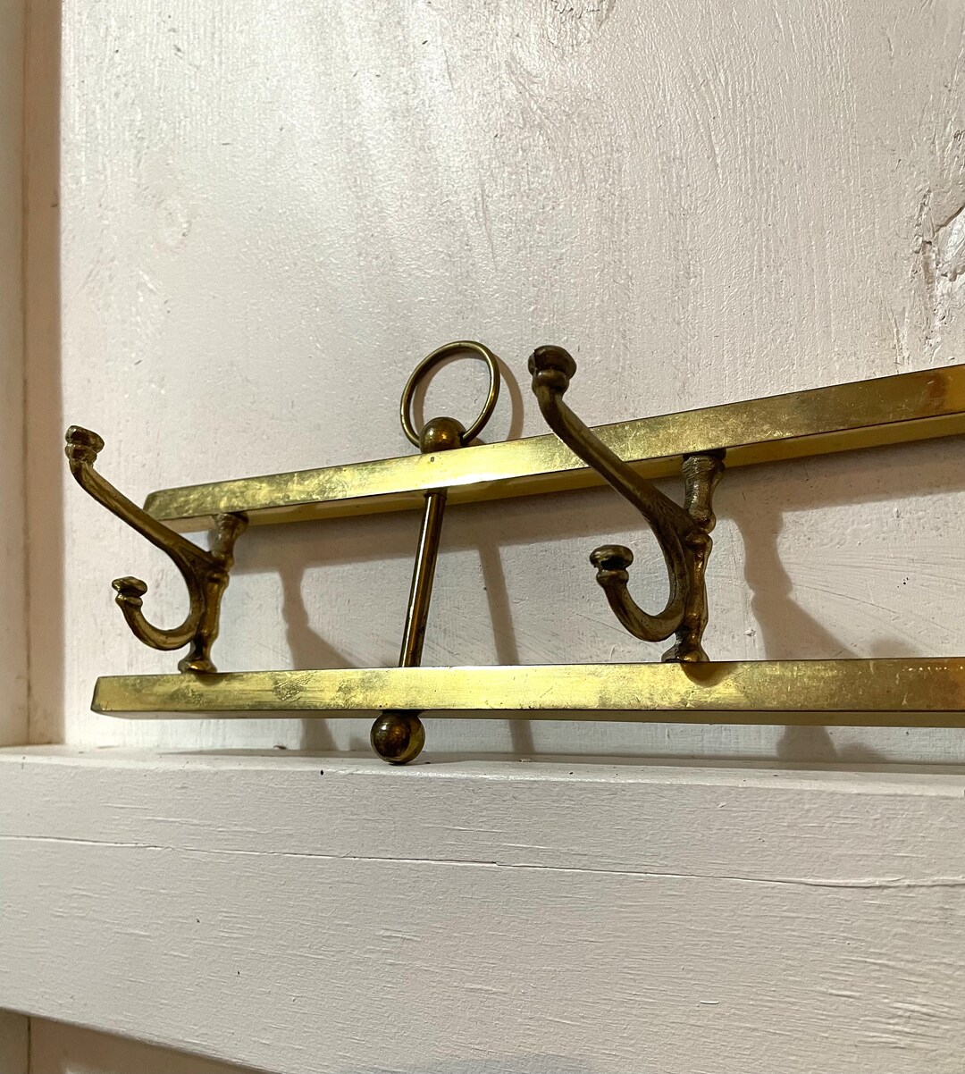 Vintage Brass Wall Hook Rack Folding Hinged Hooks Wall Hanging - Etsy