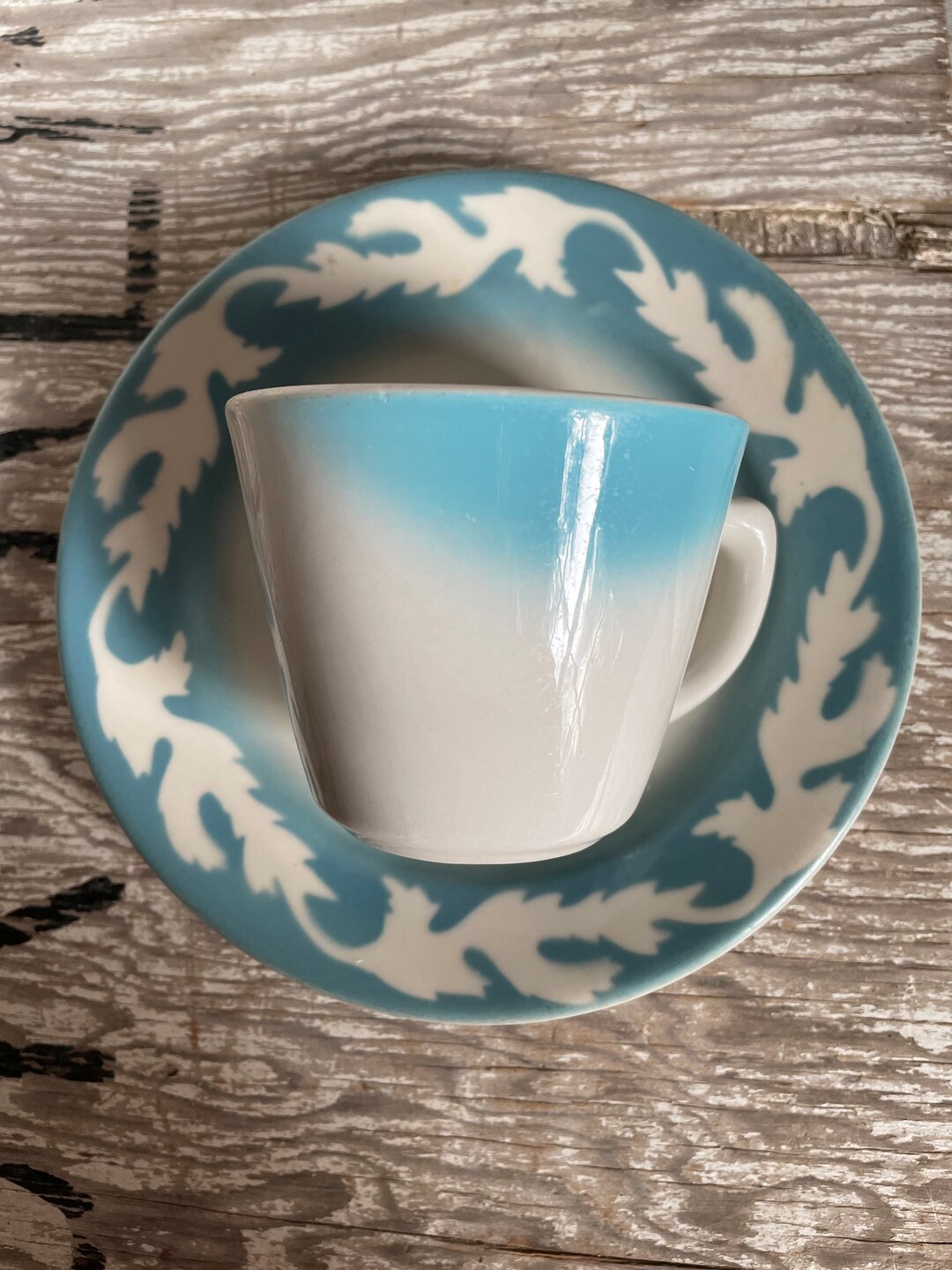 Vintage Turquoise Restaurantware Cup and Plate - Syracuse China ...