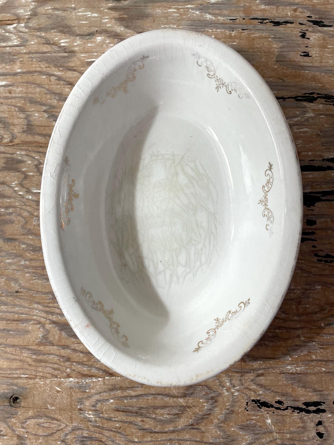 Vintage Ironstone Soap Dish - Crazing - Staining - Stamped Homer ...