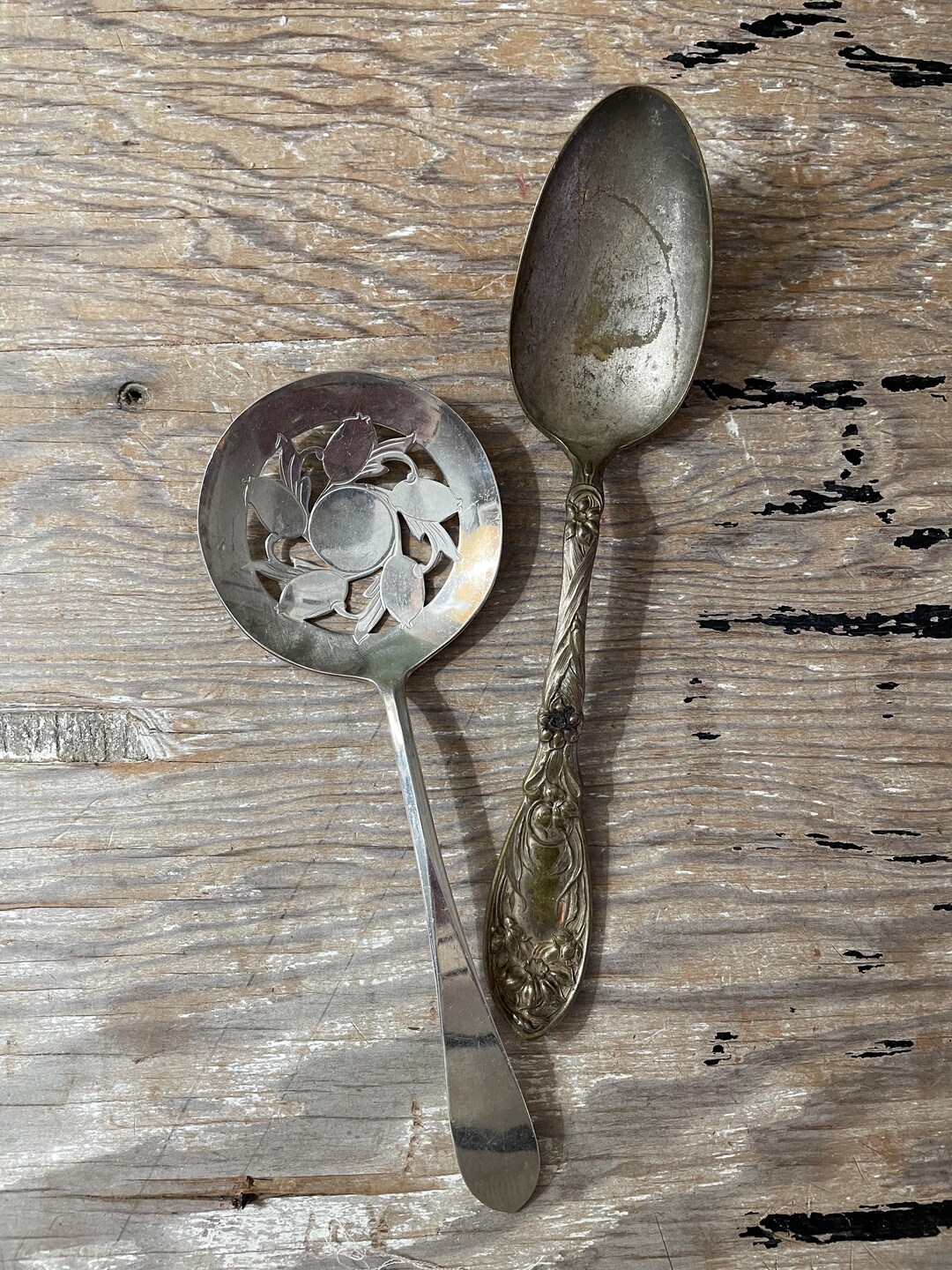 2 Vintage Silverplate Serving Utensils - Tomato Spoon - Ornate Spoons ...