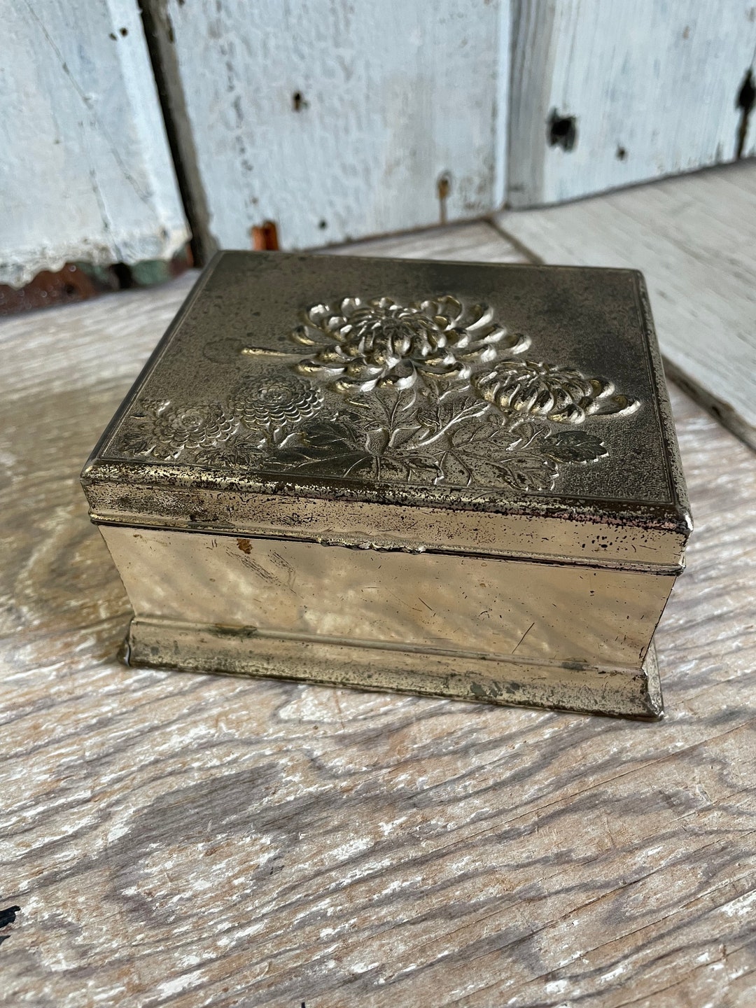 Vintage Silver Plate Box - Floral Silverplate Lidded Box - Vintage ...