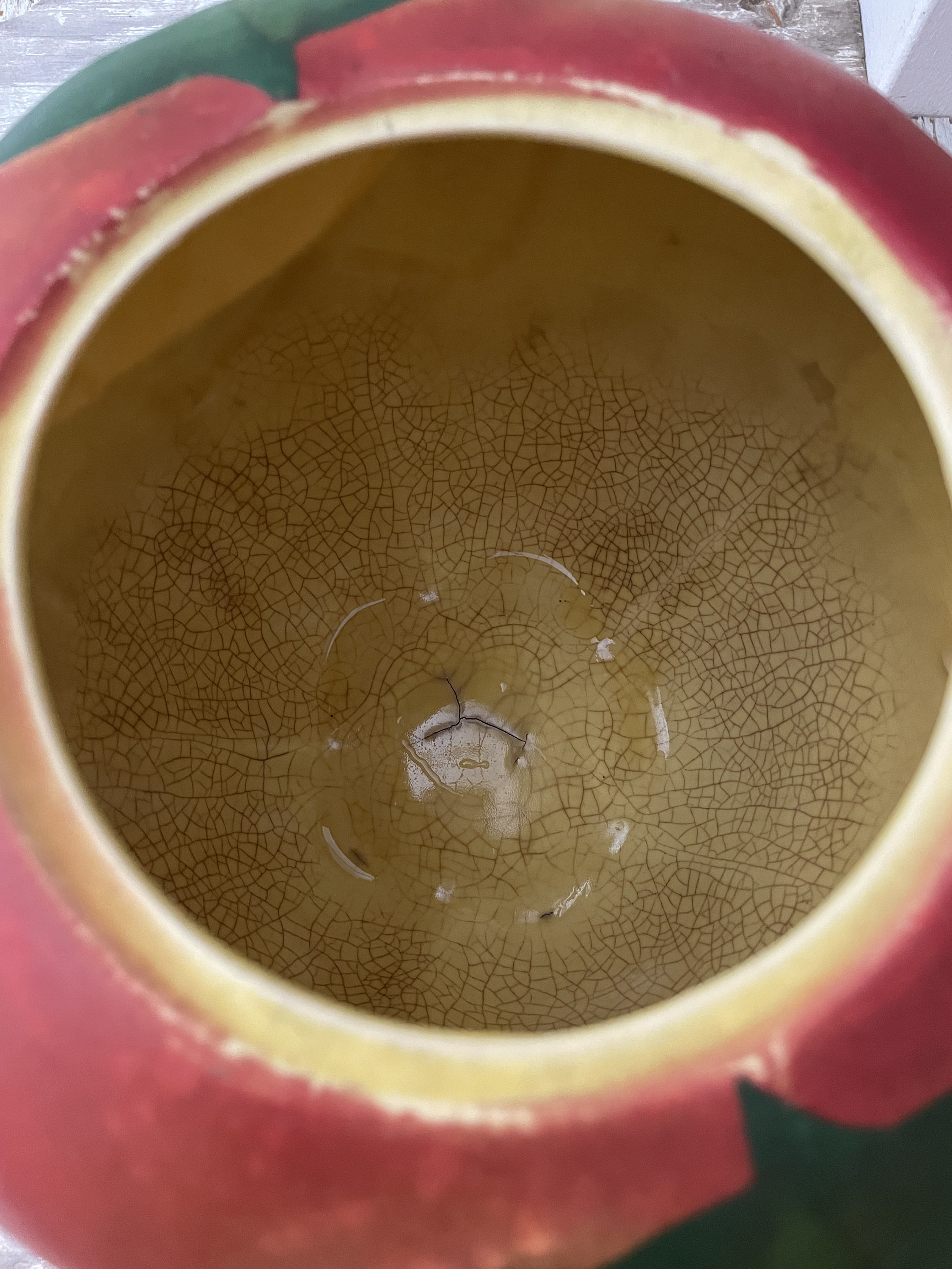 Vintage Apple Pottery Planter Cookie Jar Without Lid Old Pottery ...