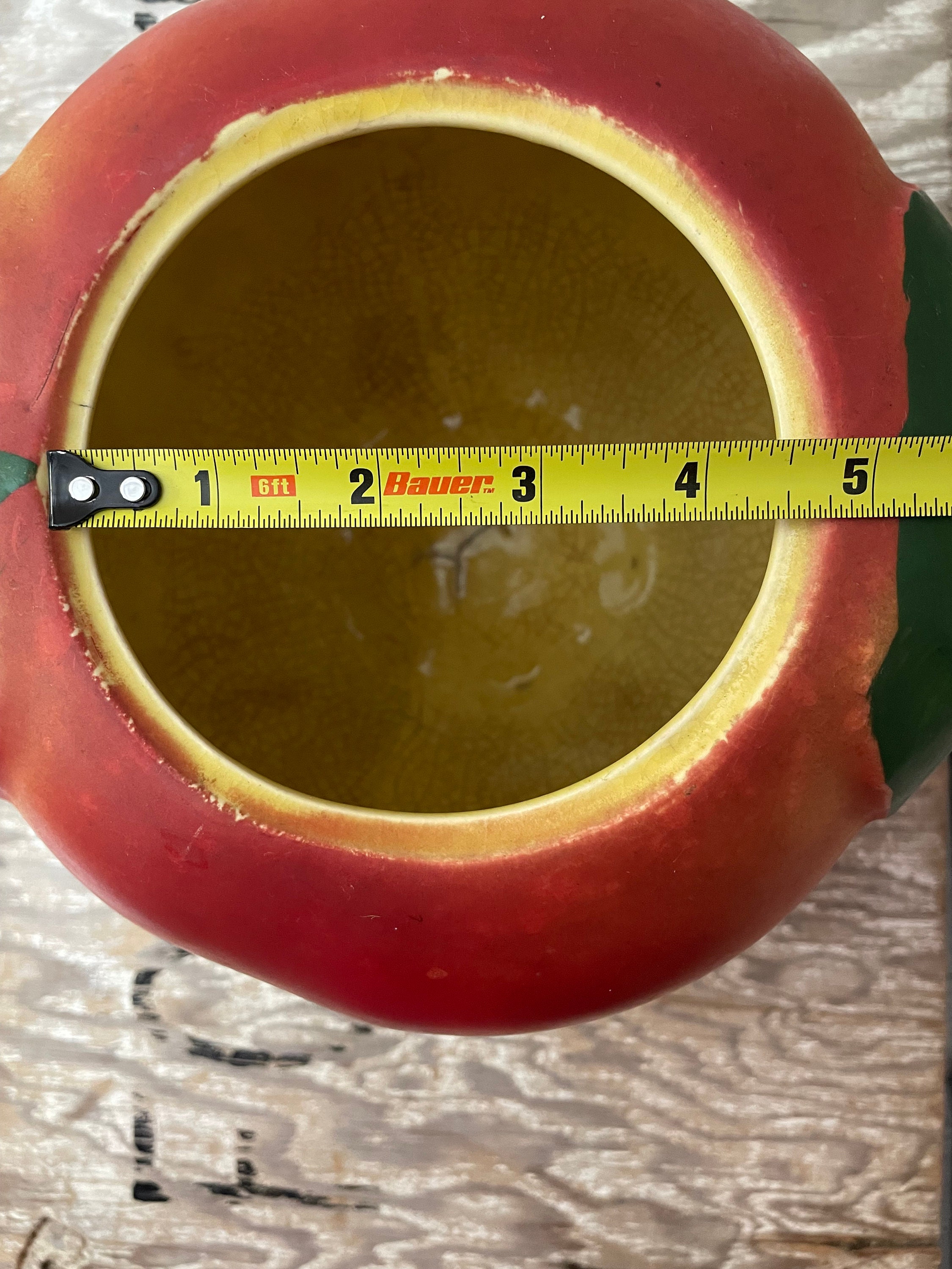 Vintage Apple Pottery Planter Cookie Jar Without Lid Old Pottery ...