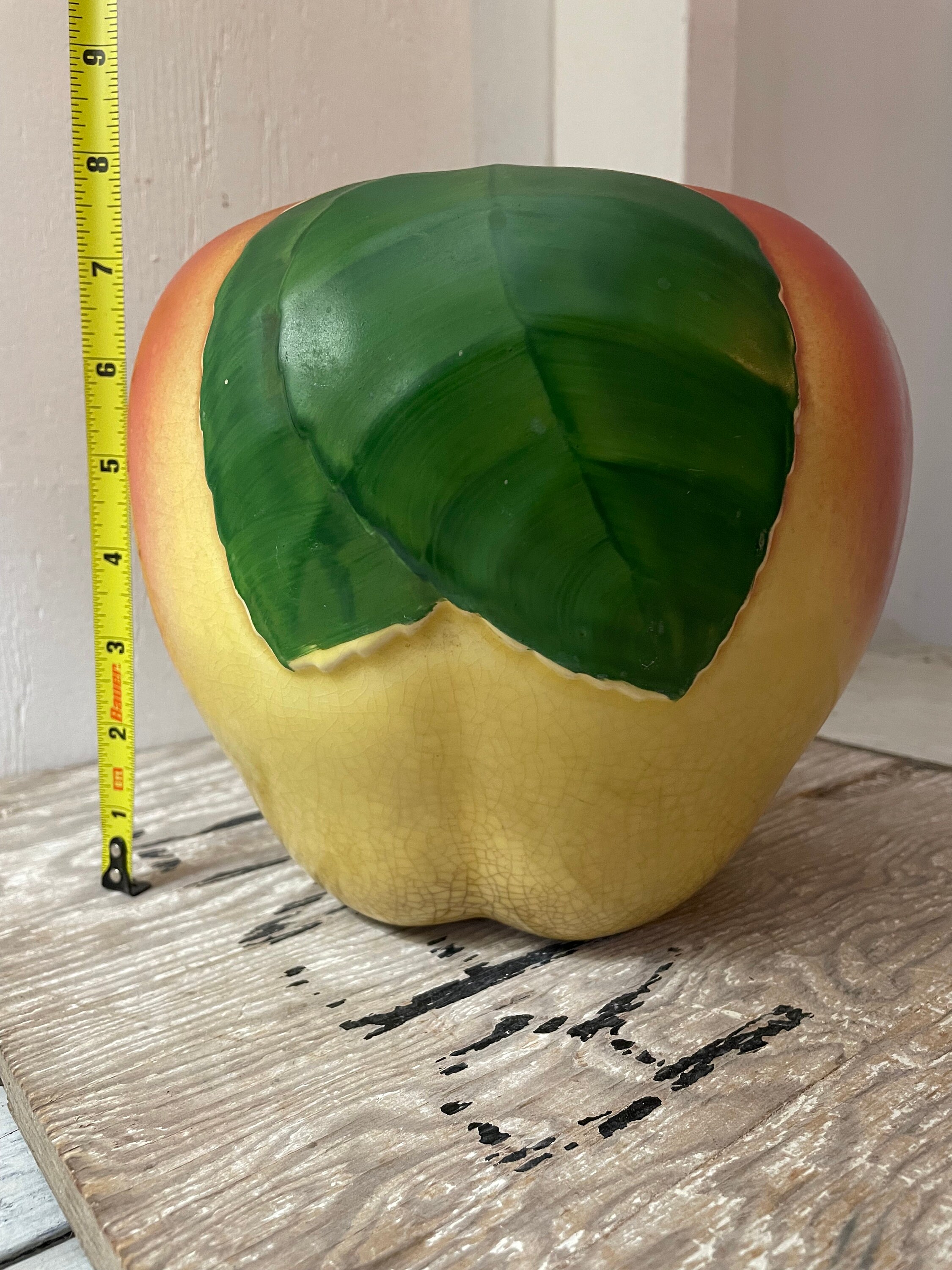 Vintage Apple Pottery Planter Cookie Jar Without Lid Old Pottery ...