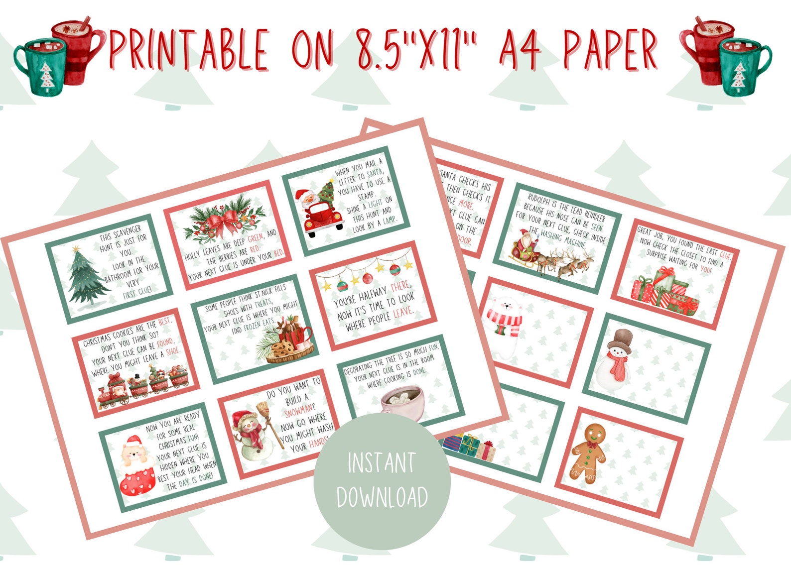 Christmas Scavenger Hunt Printable, Christmas Treasure Hunt, Indoor ...