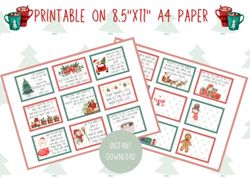 Christmas Scavenger Hunt Printable, Christmas Treasure Hunt, Indoor ...
