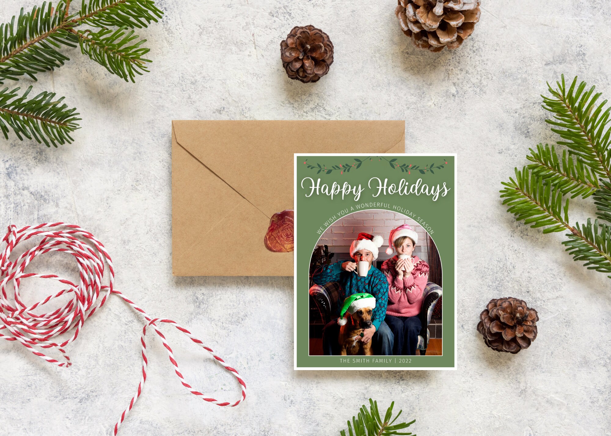 Photo Christmas Card Template, Printable Christmas Card, Holiday Card ...