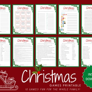 Christmas Games Printable, Printable Christmas Games for Kids, Instant ...