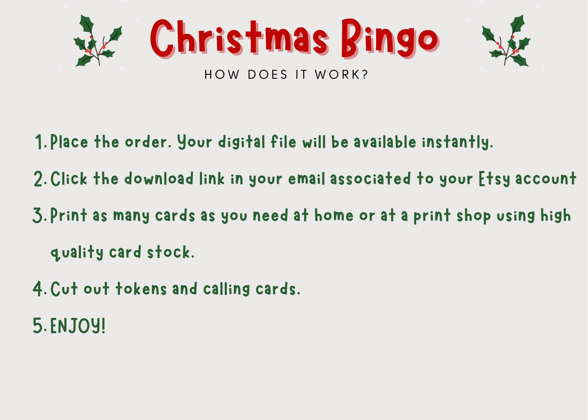 Christmas Bingo, 30 Unique Bingo Cards, Christmas Activity, Christmas ...