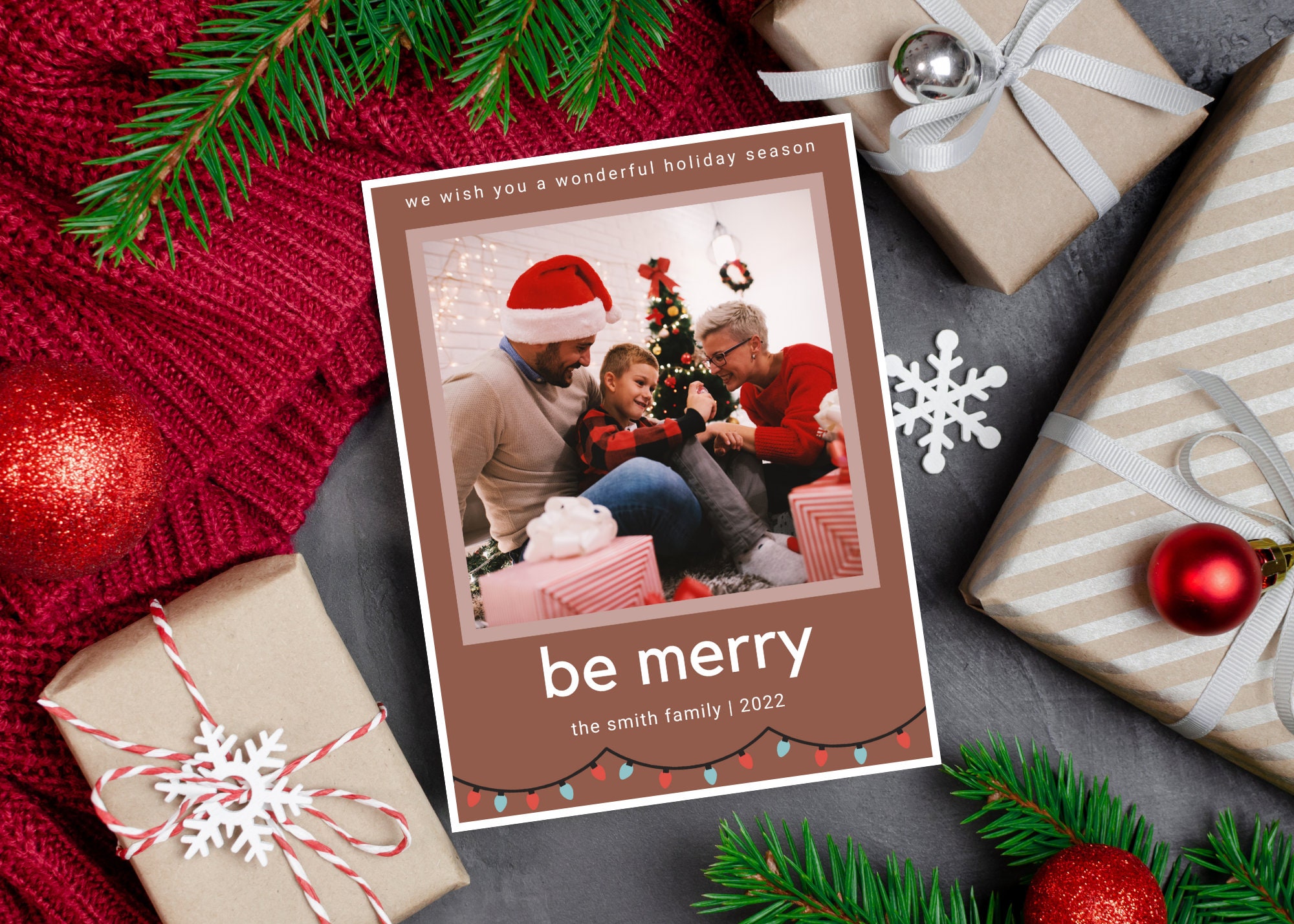 Photo Christmas Card Template Printable Christmas Card - Etsy