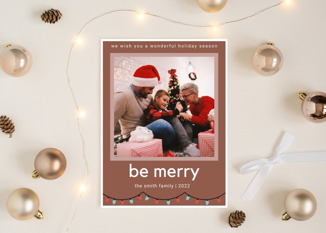 Photo Christmas Card Template Printable Christmas Card - Etsy