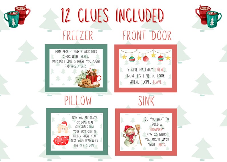 Christmas Scavenger Hunt, Indoor Treasure Hunt Game (printable) - Etsy