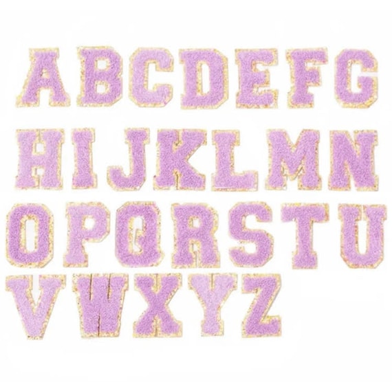 Purple Varsity Chenille Glitter Letters Sticker Letter - Etsy
