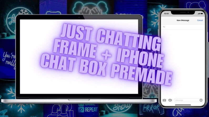 Neon Blue Gamer Girl Stream Overlay - Etsy Australia