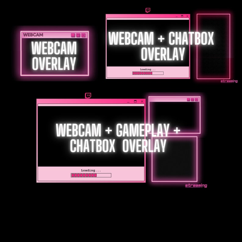 Neon Pink and Black Stream Overlay - Etsy