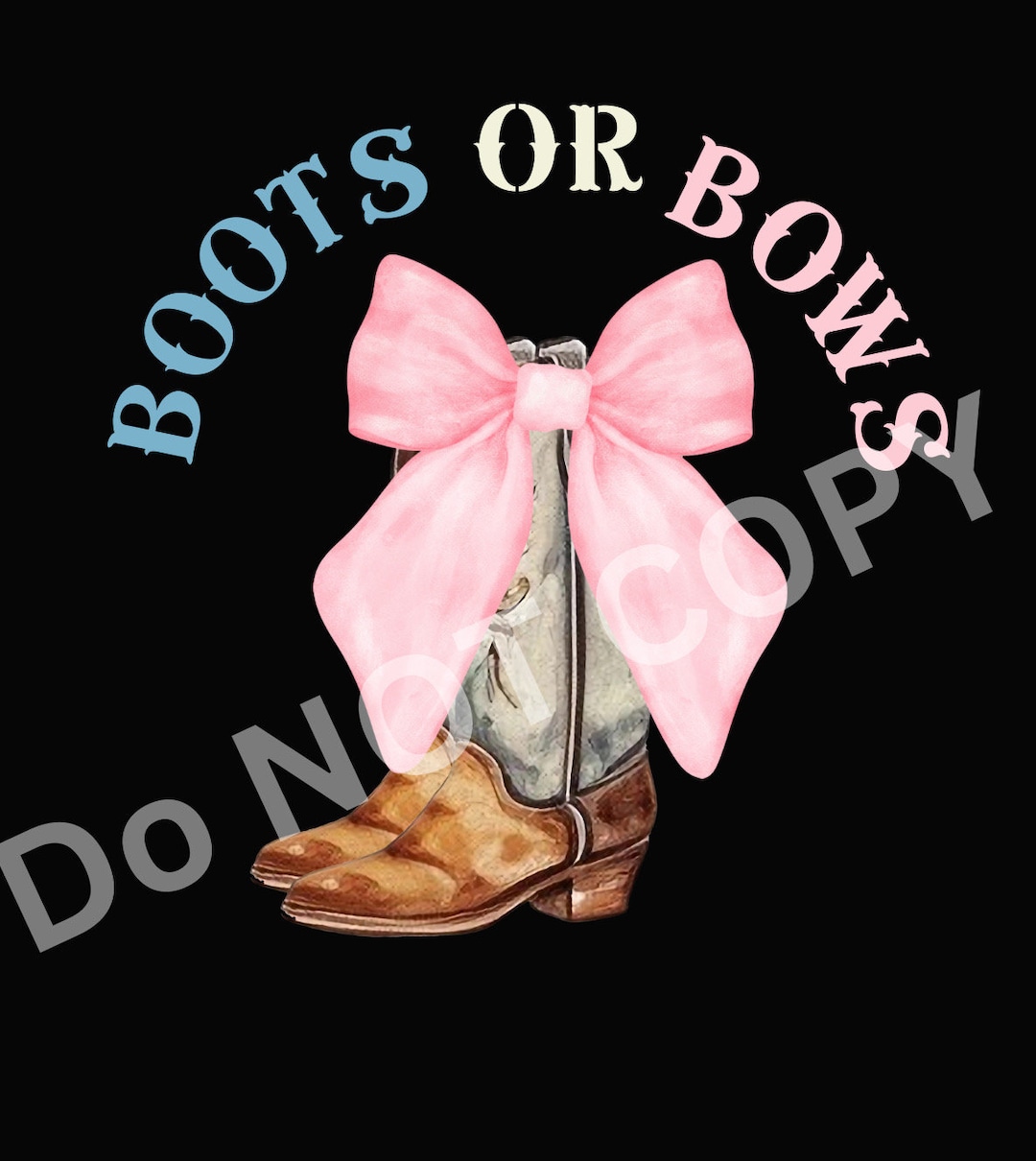 Boots or Bows (gender Reveal) - Etsy
