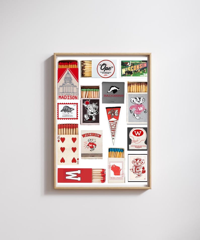 Uw-madison Match Box Collage - Printable Wall Art - Etsy