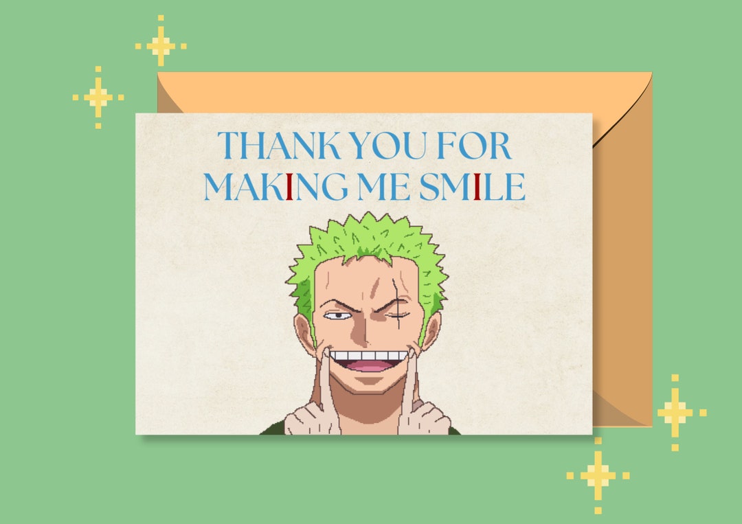 One Piece Anime Printable Thank You Card | Valentine's Card | Greeting ...