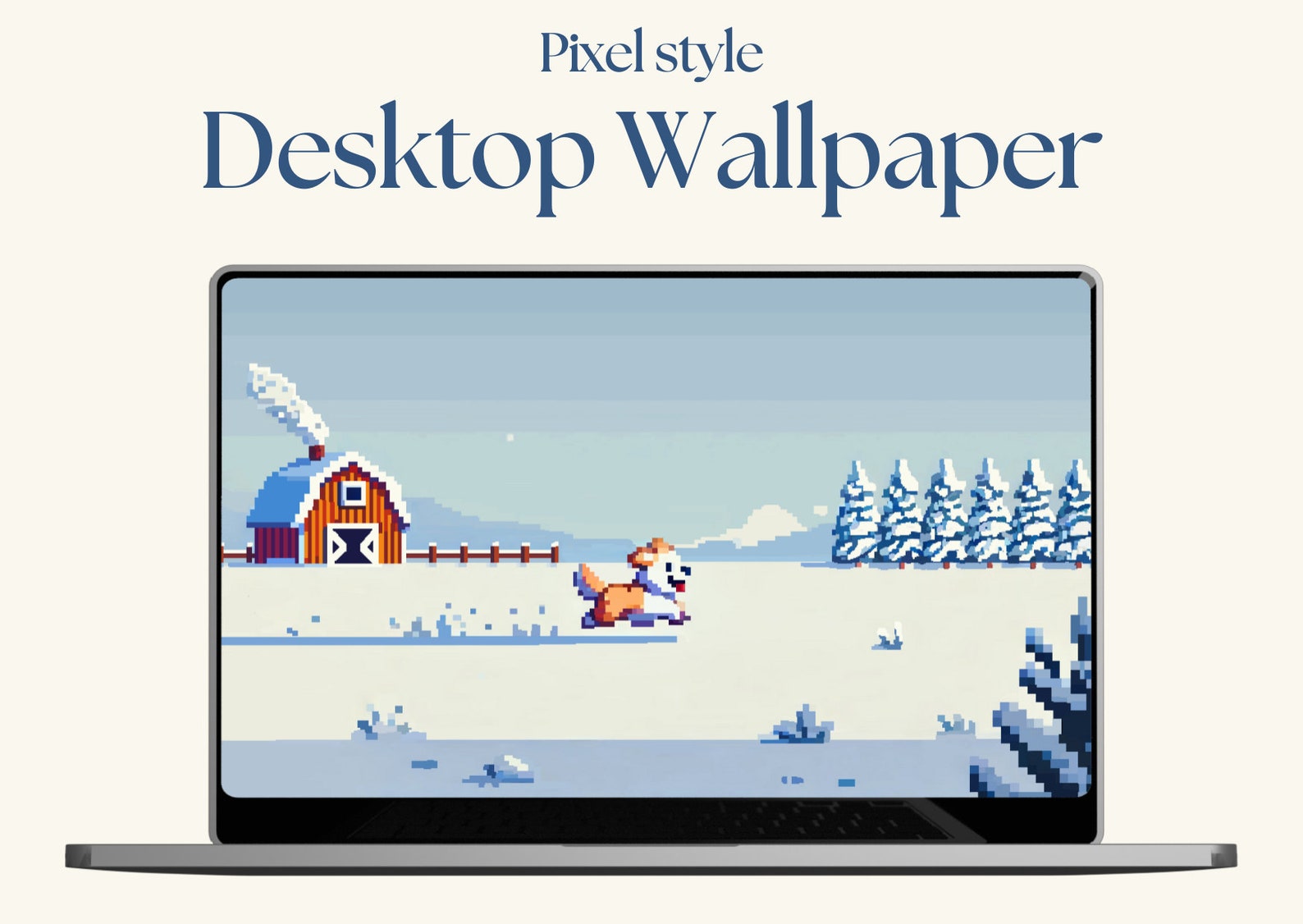 Cute Dog Pixel Art Desktop Wallpaper - Cute Dog Running Through ...