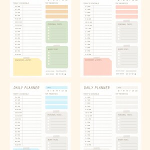 Daily Planner Printable, Hourly Time Blocking, Personal & Work Task to ...