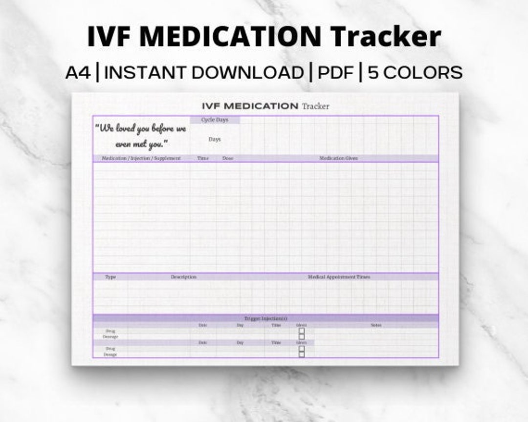 IVF Medication Tracker: Instant Digital Printable Download - IVF ...