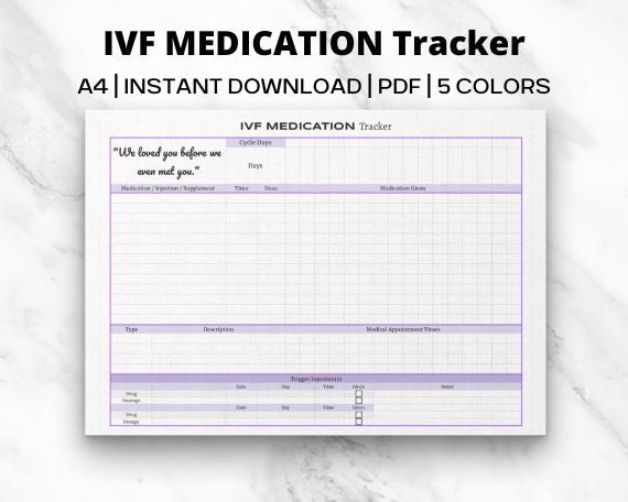 IVF Medication Tracker: Instant Digital Printable Download - Etsy