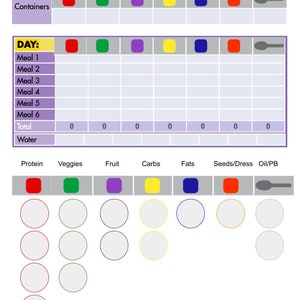 PORTION FIX Daily Meal Tracker: Plan A - Instant Digital Download ...
