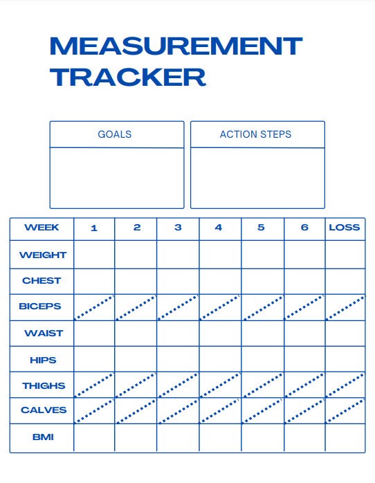 6 WEEK Measurement Progress Tracker: Instant Digital Printable PDF ...
