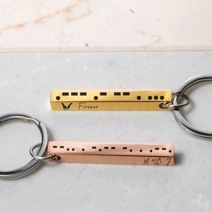 3D Morse Code Keychain, Cute Drive Safe Coordinates Keychain Gift for ...