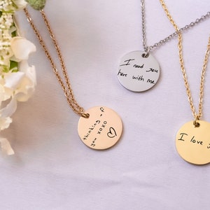 Actual Handwritten Necklace, Memorial Sentimental Personalized ...