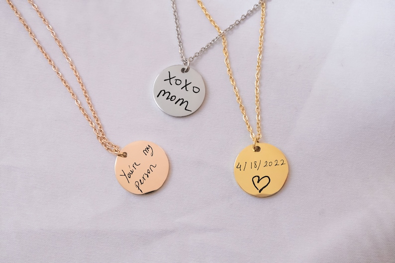 Actual Handwritten Necklace Memorial Sentimental Personalized - Etsy