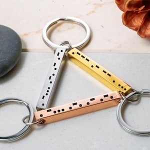 3D Morse Code Keychain, Cute Drive Safe Coordinates Keychain Gift for ...