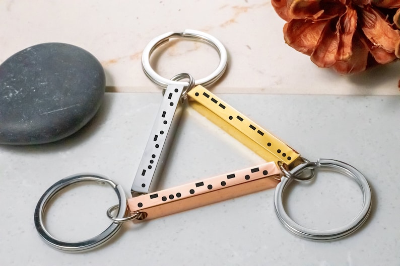 4 Sided Morse Code Secret Message Keychain Custom 3D Bar - Etsy