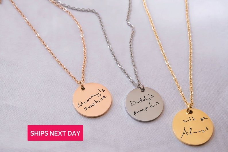 Actual Handwritten Necklace Memorial Sentimental Personalized - Etsy