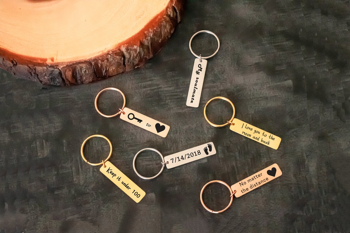 Stainless Steel Metal Custom Keychain Personalized Keychain - Etsy