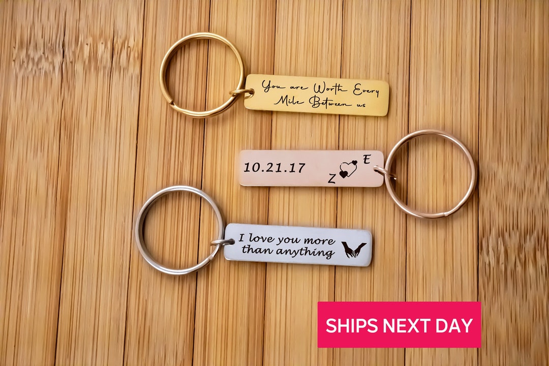 Name Keychain Personalized, Custom Metal Key Chain Engraved Gift Idea ...