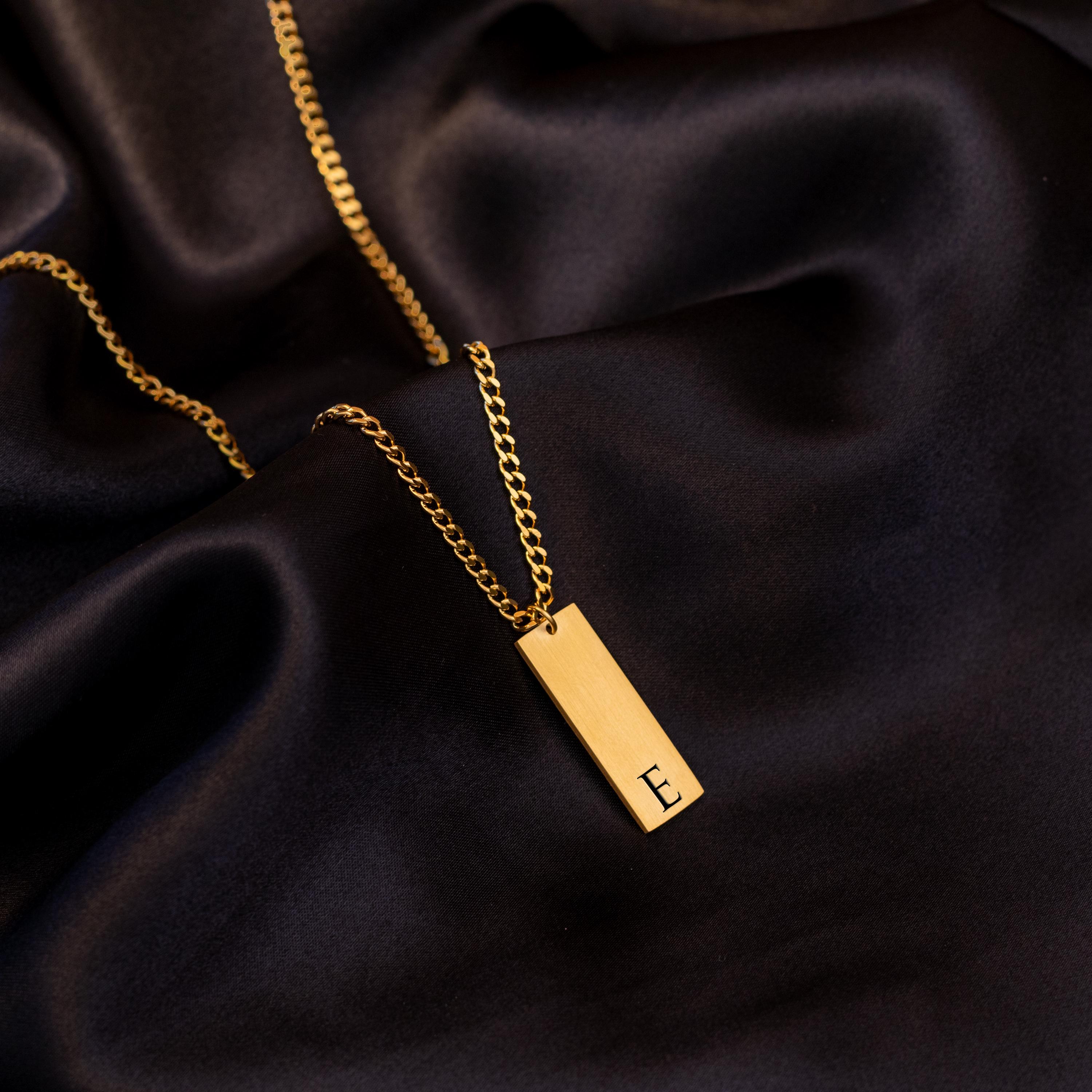 Custom Engraved Necklace for Men – Personalized Initial Name Date ...
