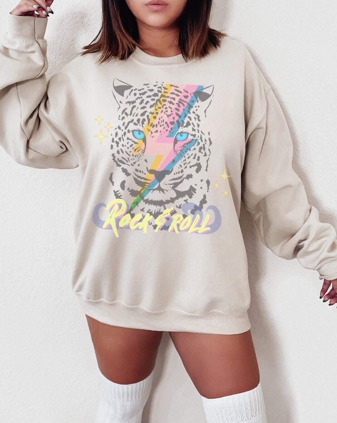 Rock Band Sweatshirt Trendy Tiger Shirtoversized Sweatshirt - Etsy