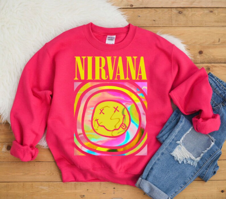 Nirvana Preppy Sweatshirt, Oversized Sweatshirt,preppy Crewneck, Summer ...
