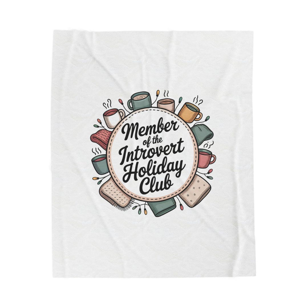 Member of the Introvert Holiday Club Blanket | Cozy Christmas Decor - Etsy