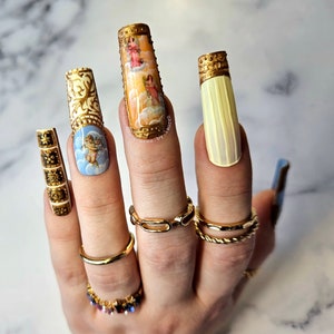 Angelic Cathedral Textured Press on Nail Set - Etsy