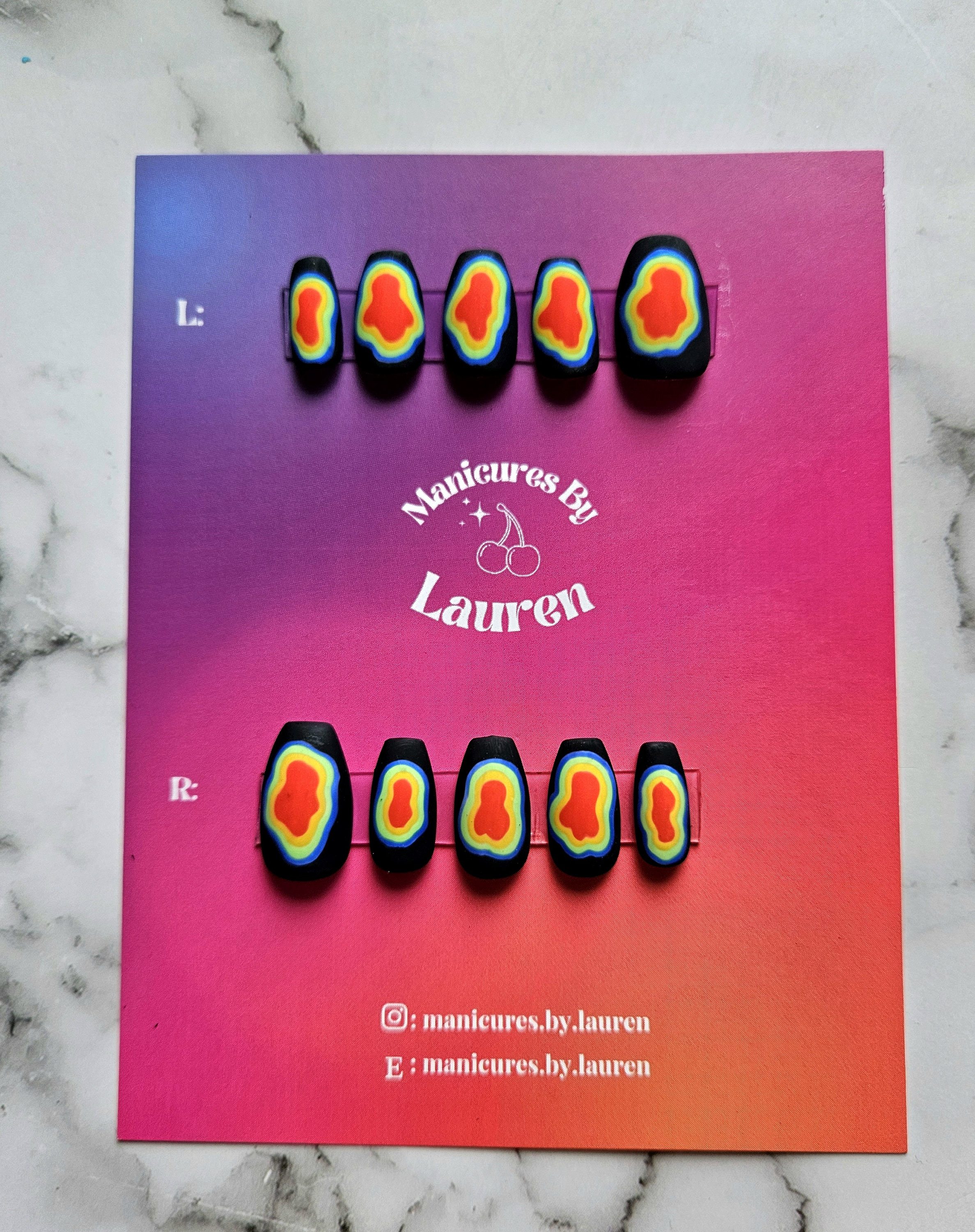 Heat Map Matte Rainbow Press on Nail Set - Etsy
