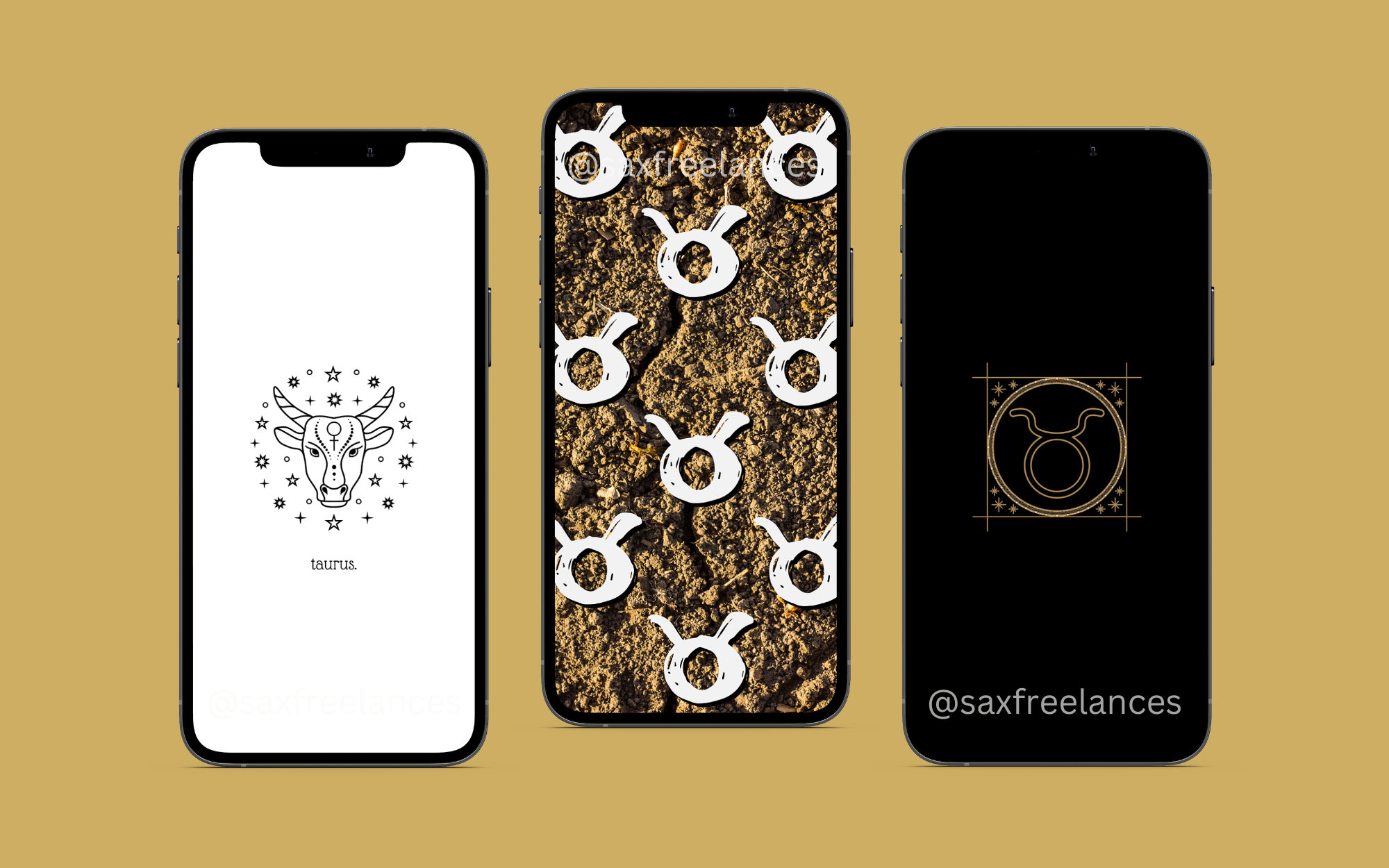 Zodiac • Taurus Aesthetic | 3 iPhone Wallpapers | Phone Wallpapers - Etsy