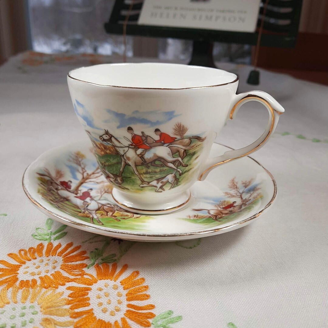 Hunting Scene China Tea Cup/ Gentlemans Tea Cup and Saucer/ Duchess ...