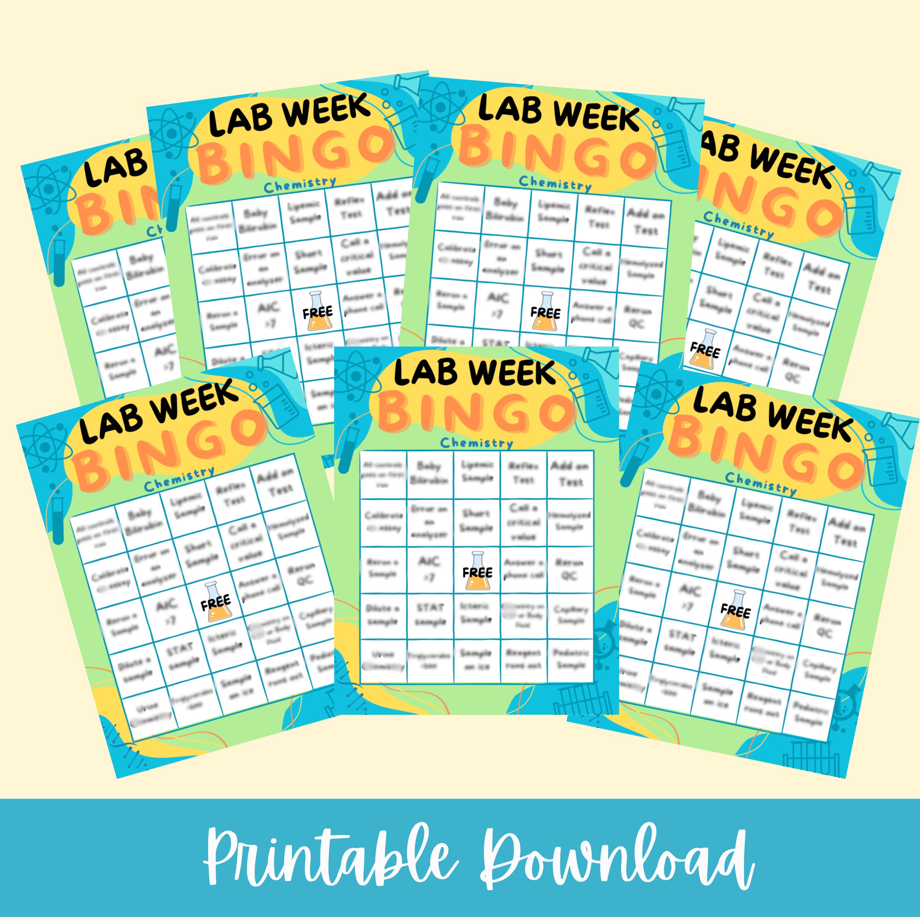 Lab Week 2025 Bingo Game-mystery Machine of Diagnostics Another Case ...