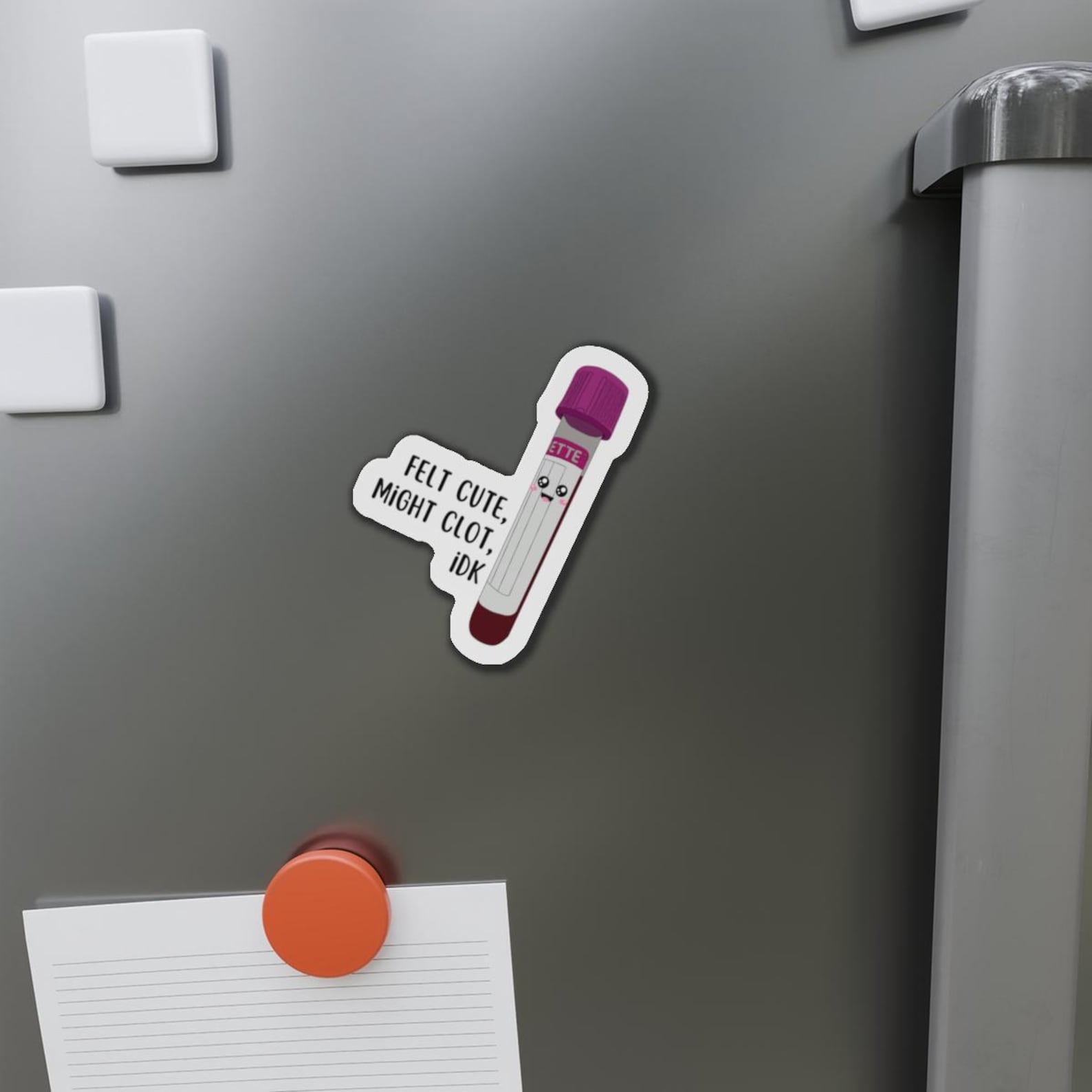 Cute Blood Sample Magnet, Laboratory Humor, Funny Science Decal, Blood ...