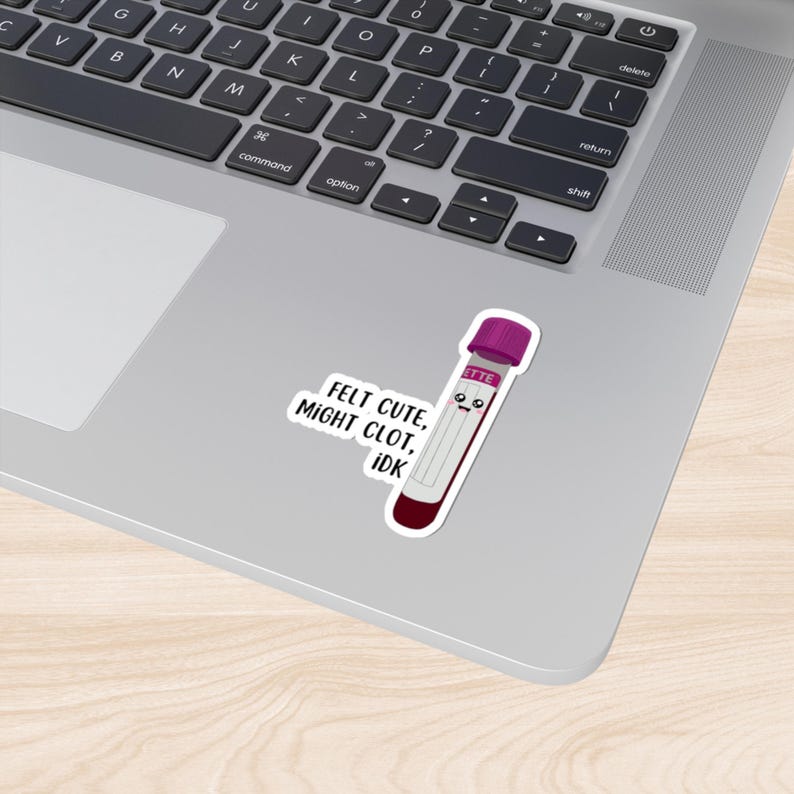 Felt Cute Blood Tube Sticker Funny, Laboratory Phlebotomist Decal ...