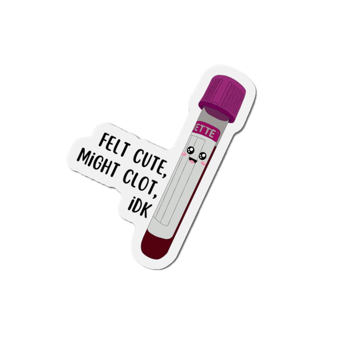 Cute Blood Sample Magnet, Laboratory Humor, Funny Science Decal, Blood ...